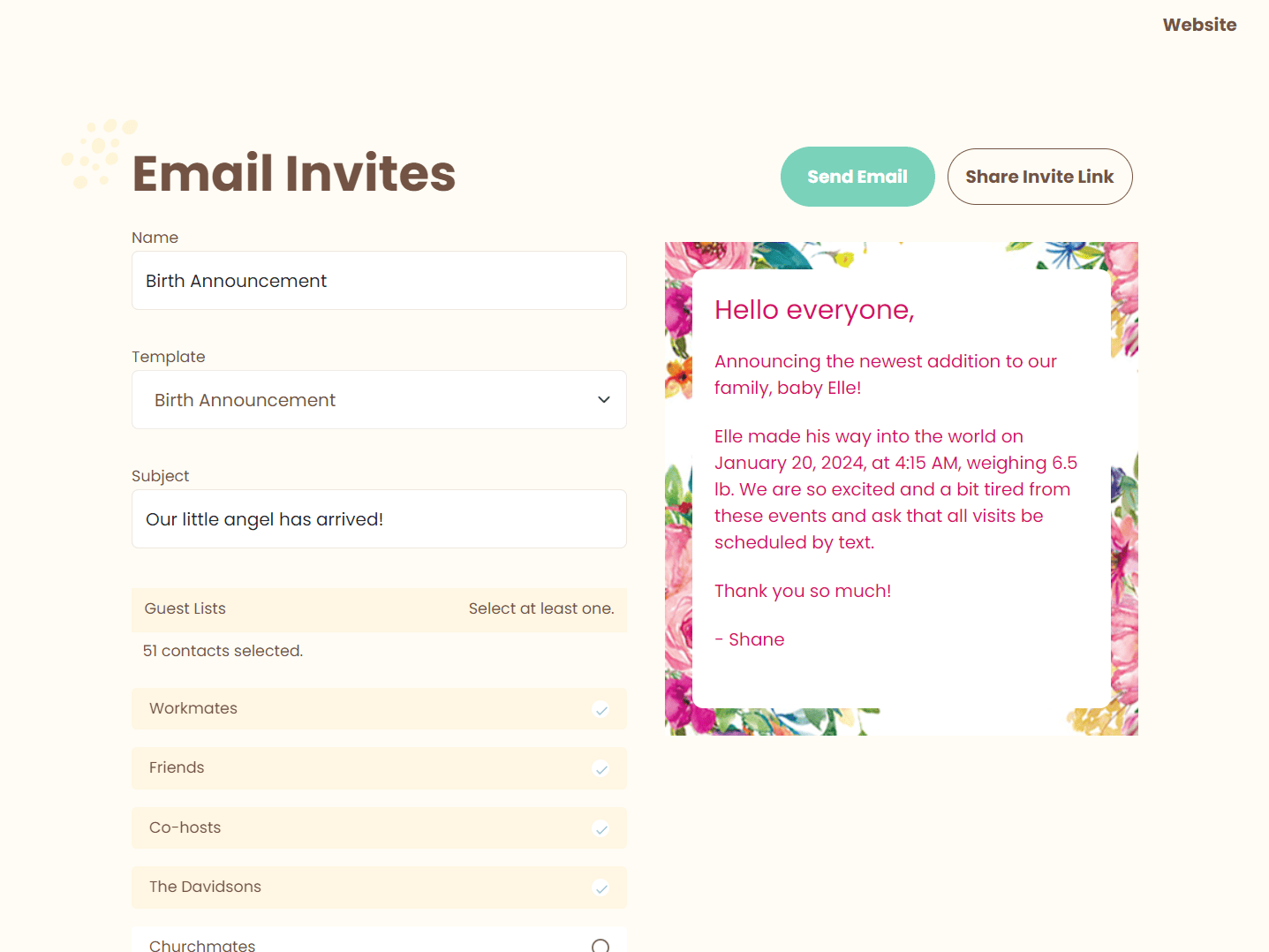 How to Create Your Baby Shower Website in Minutes (With Templates ...
